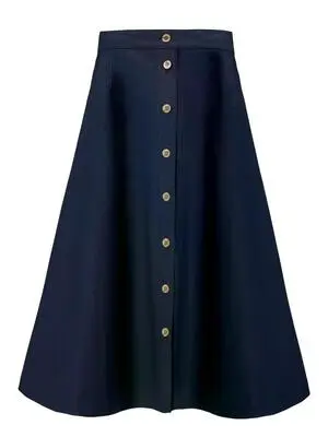 Carolina Herrera Button-front Midi Skirt - Blue