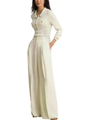 Ralph Lauren Double-faced Georgette Trousers - Neutrals