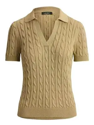 Ralph Lauren Cable-knit Short-sleeve T-shirt - Neutrals