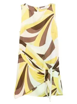 Faithfull The Brand Faithfull The Brand Geometric Print Sleeveless Mini Dress Yellow