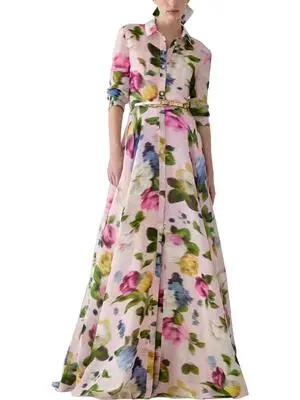 Carolina Herrera Floral-print Maxi Dress - Pink