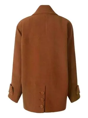 Chloé Herringbone Double-breasted Coat - Brown