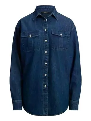 Ralph Lauren Relaxed Fit Button-up Shirt With Chest Pockets - Blue