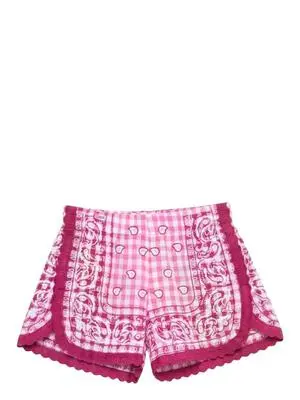 ORSINA Gingham Paisley-print Shorts - Pink