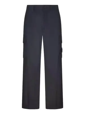 Stone Island Wide-leg Logo Patch Cargo Pants - Black