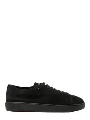 Santoni Suede Lace-up Sneakers - Black