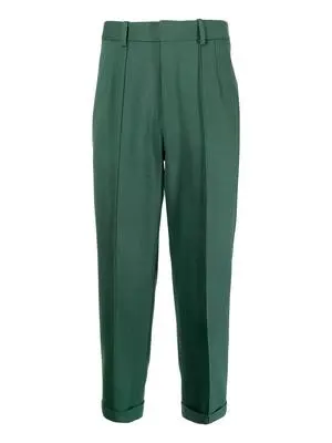 Shiatzy Chen Tailored Stretch-wool Trousers - Green