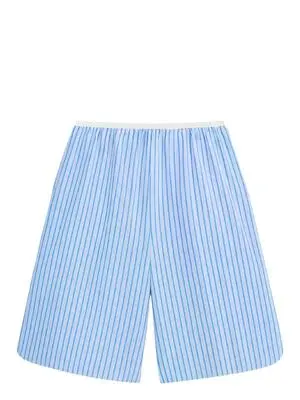 THE FRANKIE SHOP Vertical Stripe Knee-length Shorts - Blue