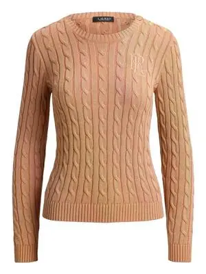 Ralph Lauren Cable-knit Button-trim Sweater - Neutrals