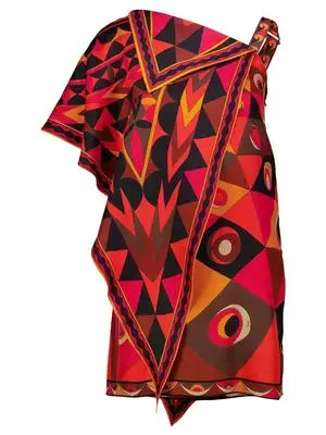 Emilio Pucci Geometric Print Silk Mini Dress - Red
