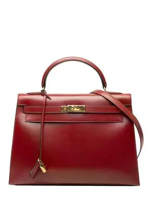 Hermès 1996 Box Calf Kelly Sellier 32 Satchel - Red