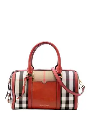 Burberry House Check Canvas Alchester Satchel - Brown
