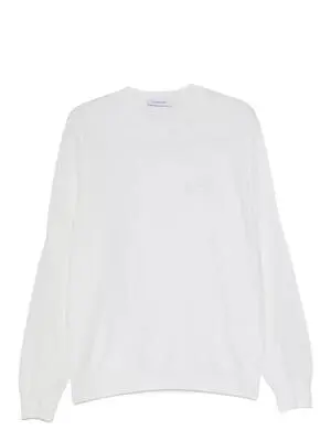 Givenchy Logo Patch Crew Neck Sweater - White