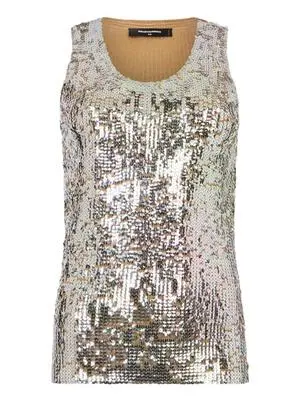 Dsquared2 All-over Sequins Tank Top - Silver