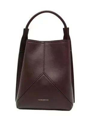 Victoria Beckham Geometric Paneled Leather Tote Bag - Red