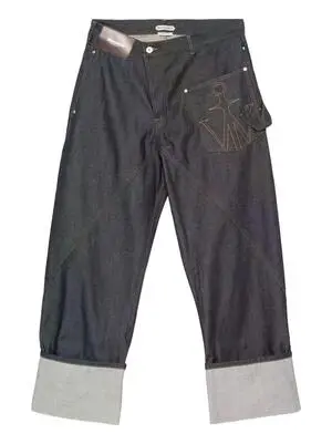 JW Anderson Wide-leg Jeans With Contrast Stitching - Blue