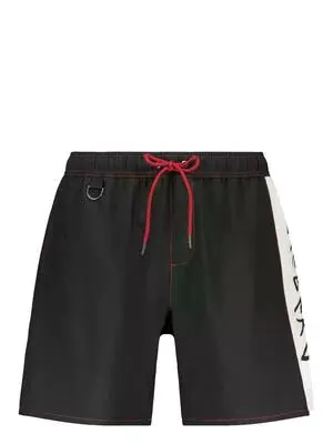 Iceberg Logo Print Swim Shorts - Black