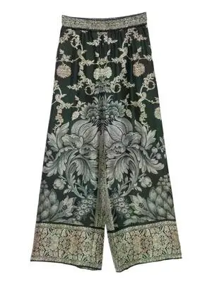 PIERRE-LOUIS MASCIA Baroque Print Wide-leg Trousers - Black