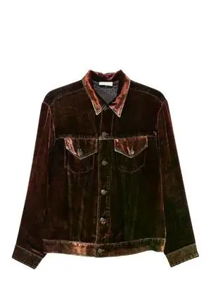 PIERRE-LOUIS MASCIA Velvet Effect Button-down Jacket - Brown