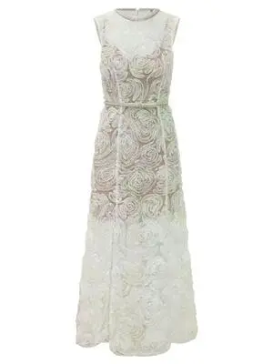 SELF-PORTRAIT Lace Midi Dress - White