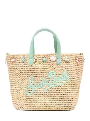 MC2 SAINT BARTH Mini Raffia Tote Bag - Neutrals