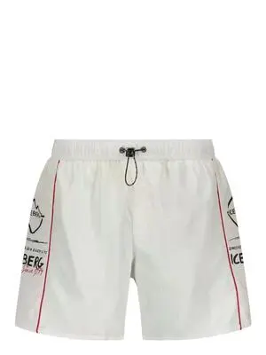 Iceberg Graphic Print Swim Shorts - White
