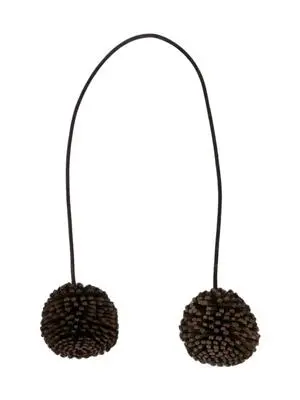 Dragon Diffusion DRAGON DIFFUSION Leather Pom-Pom Charm With Cord Strap Brown