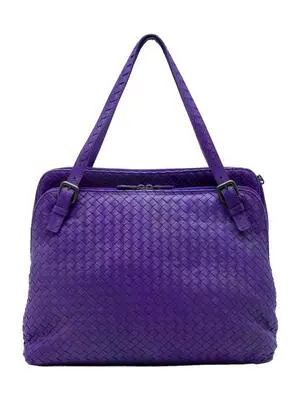 Bottega Veneta Nappa Intrecciato Double Zip Tote Bag - Purple
