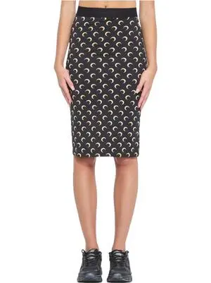 MARINE SERRE Moon-print Midi Skirt - Black