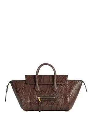 Celine Little Luggage Python Bag - Pecan