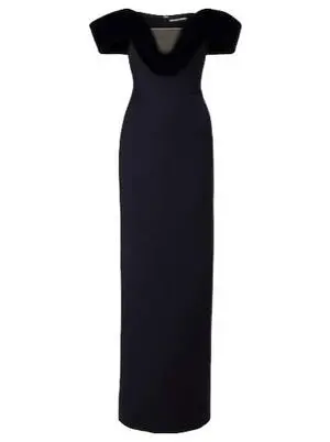 David Koma Off-shoulder Wool-blend Bustier Gown - Black