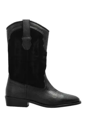 Zadig&Voltaire Pointed Toe Cowboy Boots - Black