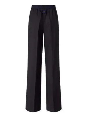 Pinko Striped Loose-fit Wide-leg Pants - Dark Blue