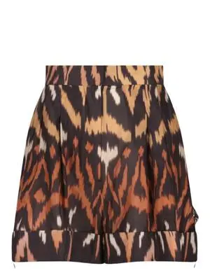 Zimmermann Pleated Printed Skirt - Black