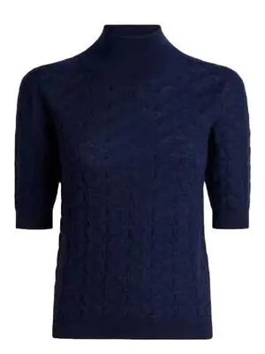 Etro Wool Mock-neck Sweater With Paisley Detailing - Blue