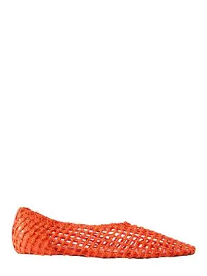 Proenza Schouler Slant Crocheted Ballet Flats - Red