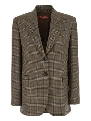 Max Mara Tailored Blazer With Notched Lapel And Plaid Print - Multicolor