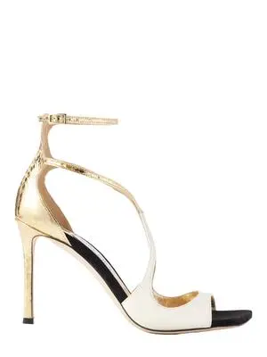 JIMMY CHOO Metallic Leather Sandals - Nude