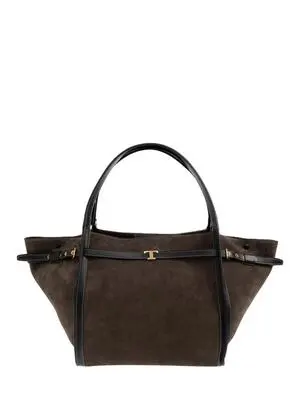 TOD'S Timeless Belt Detail Tote Bag - Brown
