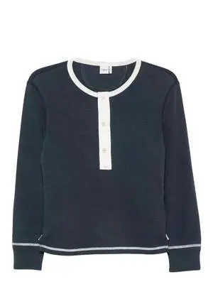 Chloé Button-placket Long-sleeve Top - Blue