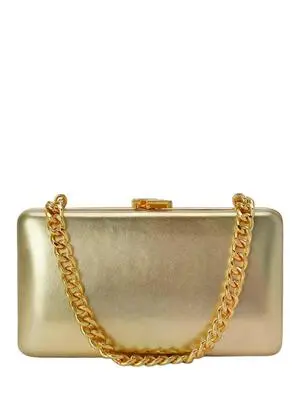 Ralph Lauren Franki Leather Clutch Bag - Gold