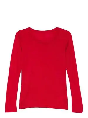 Yohji Yamamoto Round Neck Long Sleeve T-shirt - Red