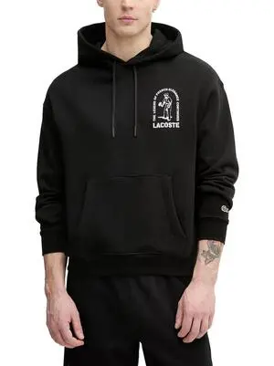 Lacoste Graphic Print Hoodie - Black
