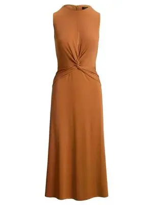Ralph Lauren Lauren Ralph Lauren Twist-Front A-Line Midi Dress Orange