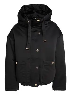 Maje Hooded Shell Jacket With Drawstring Hem - Black