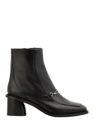 Sandro Embellished Leather Ankle Boots - Black