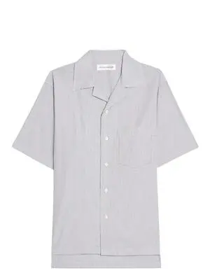 Victoria Beckham Striped Cotton Poplin Shirt - Navy
