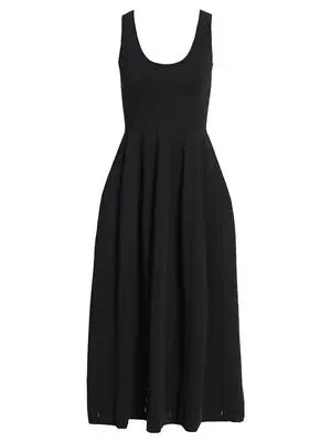 Adam Lippes Lucilla Lasercut Stretch-knit Midi Dress - Black