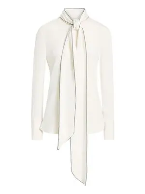 Adam Lippes Silk Blouse With Tie Neck - Ivory