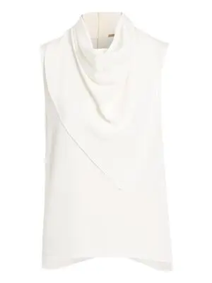 Adam Lippes Draped Silk-crepe Top - Ivory